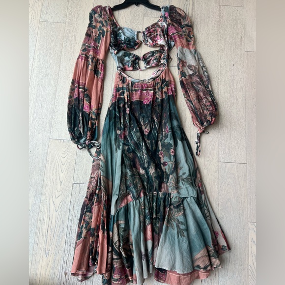 PatBO | Dresses | Pat Bo Floral Maxi Pool Dress With Long Sleeves ...